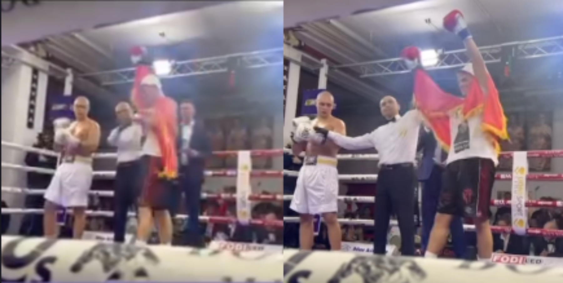 Erion Veseli Triumphs Over Serbian Boxer, Celebrates with Hat and ...
